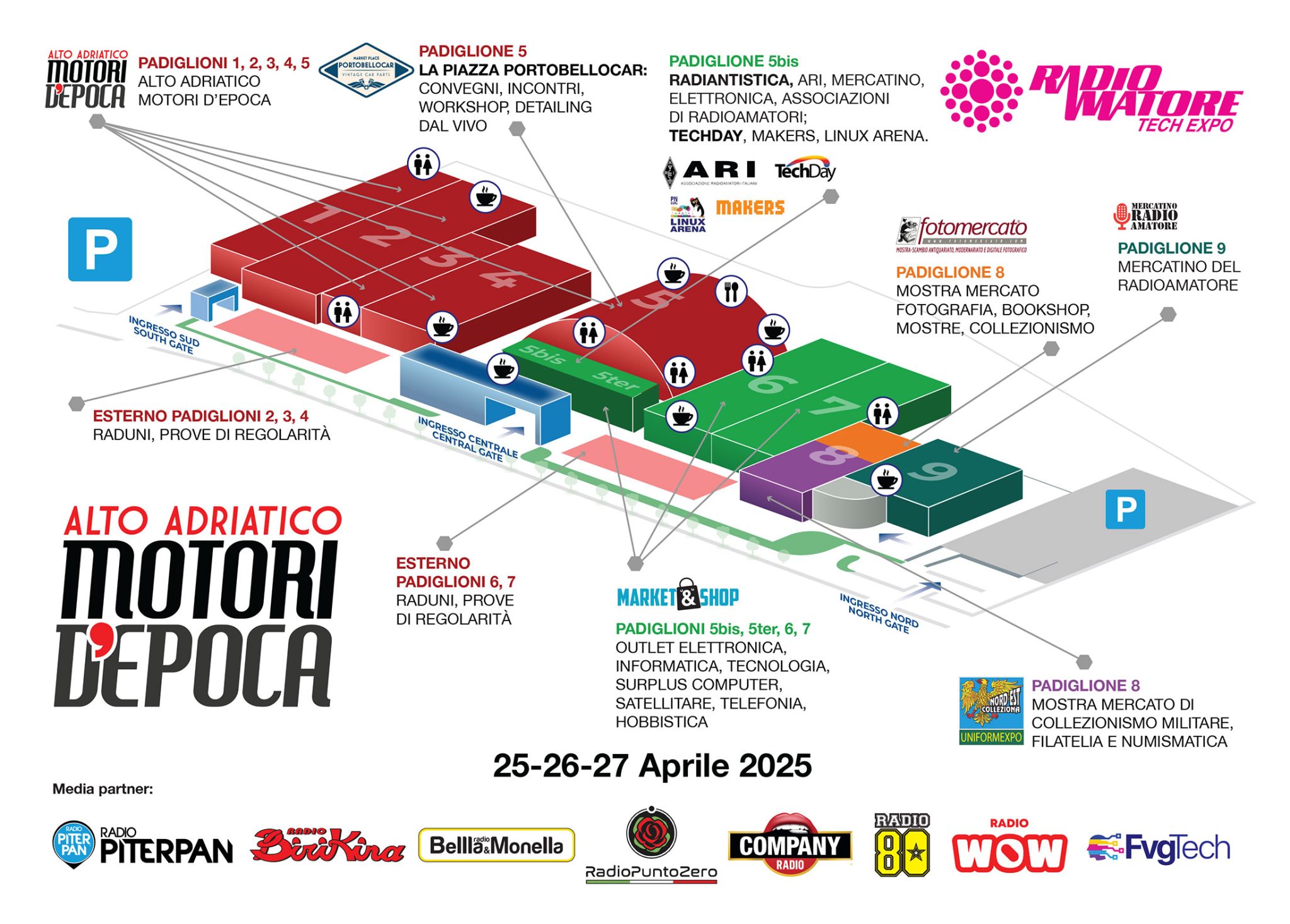 Mappa Radioamatore Tech Expo 2025: guida ai padiglioni
